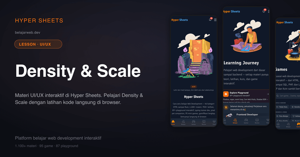 Density & Scale — UI/UX — Hyper Sheets